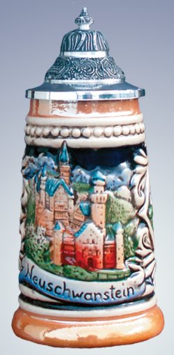 Neuschwanstein Castle Mini German Beer Stein 1/16L - Authentic Beer ...